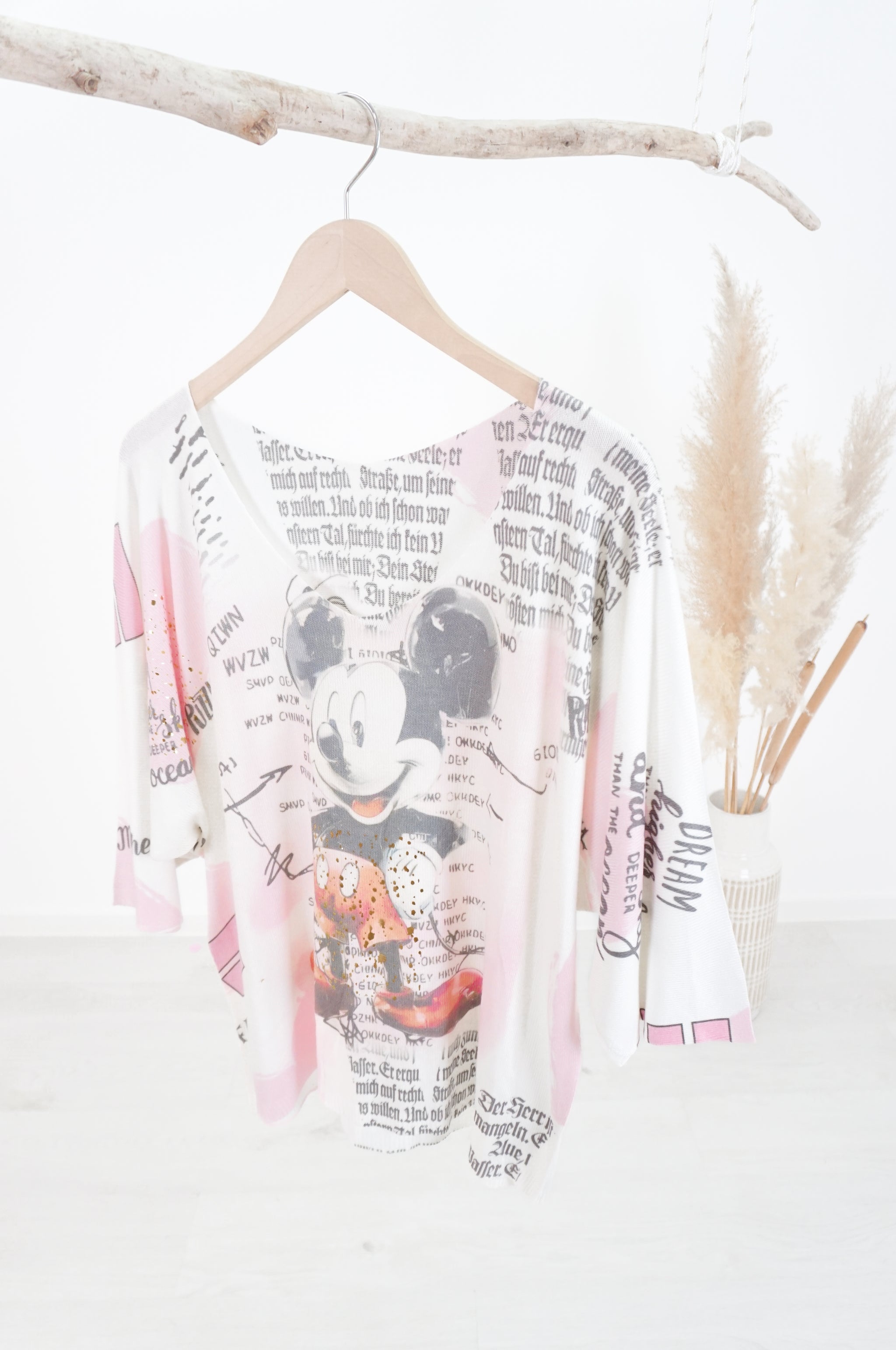 Leichter Feinstrickpulli "fancy Micky", rosa